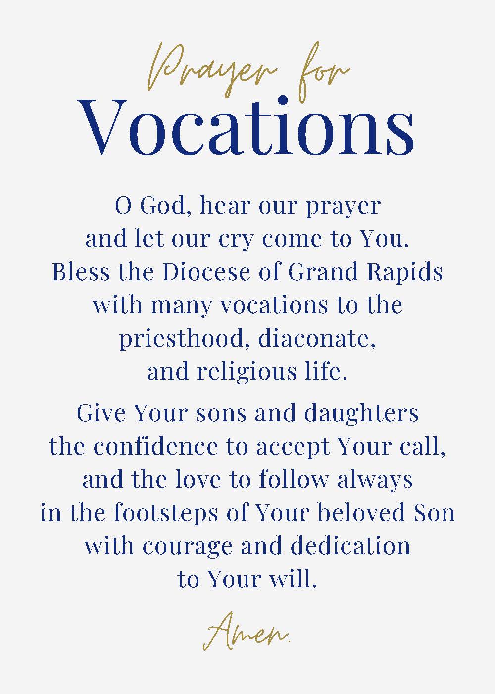 Prayer for Vocations – Holy Spirit Parish